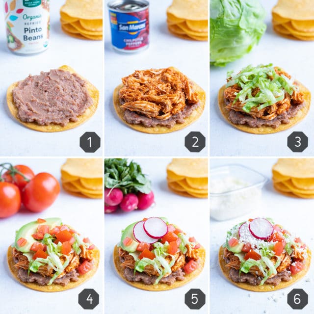 Easy Chicken Tinga Tostadas Recipe - Evolving Table