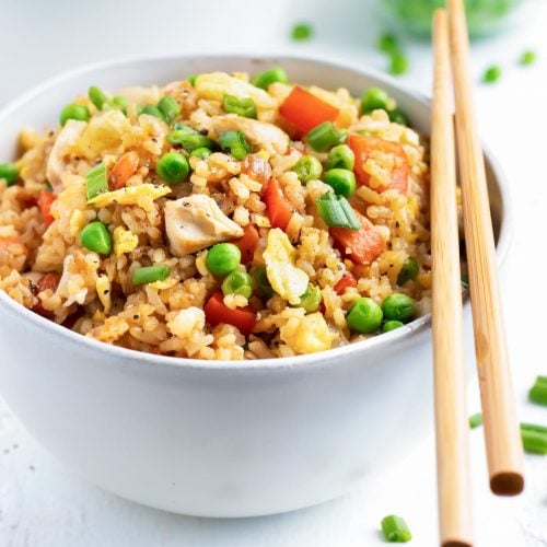 Easy Chicken Fried Rice Recipe - Evolving Table