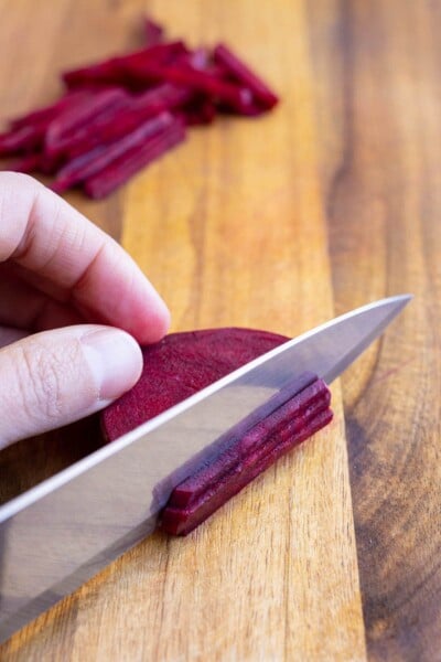 How to Cut Julienne Strips (2 Ways!) - Evolving Table