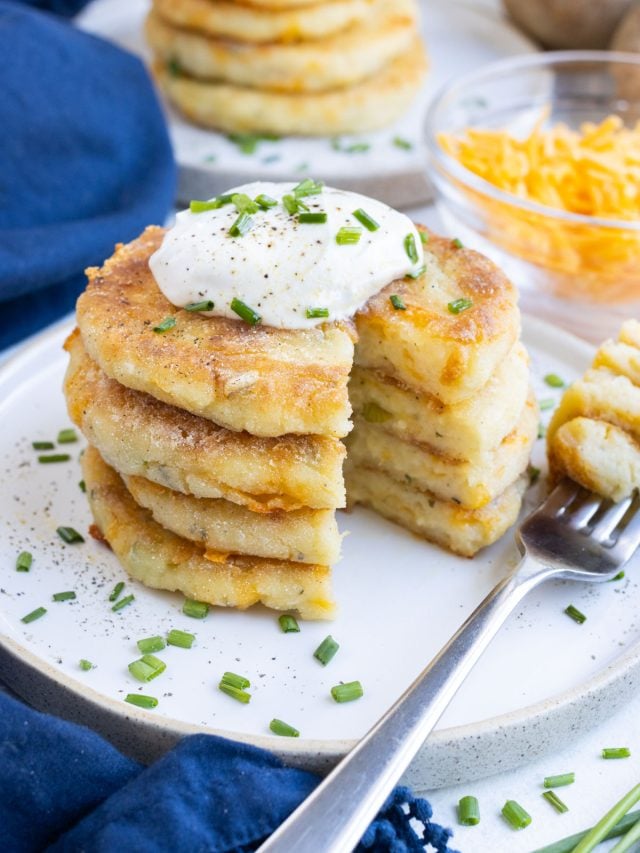 Leftover Mashed Potato Pancakes - Evolving Table