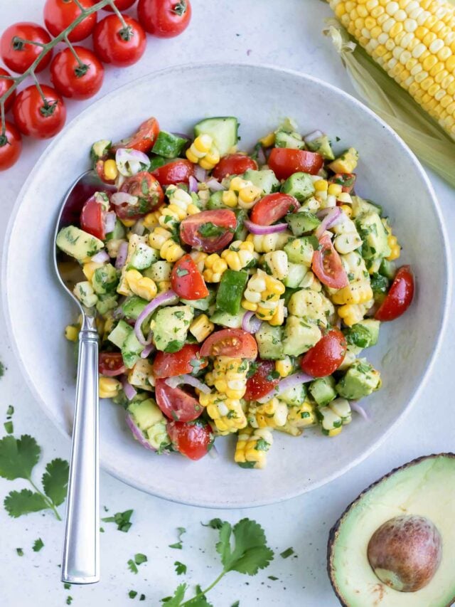 Easy Avocado Corn Salad Recipe - Evolving Table