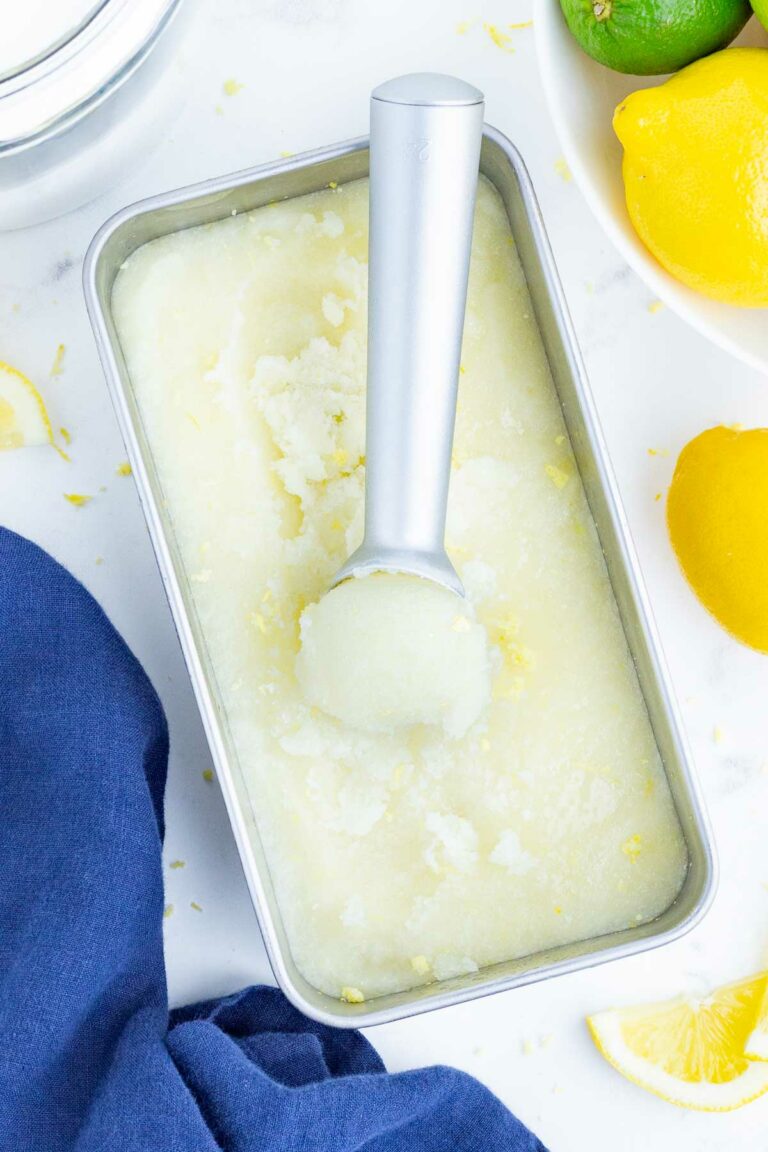 Lemon Sorbet Recipe (3 Ingredients!) - Evolving Table