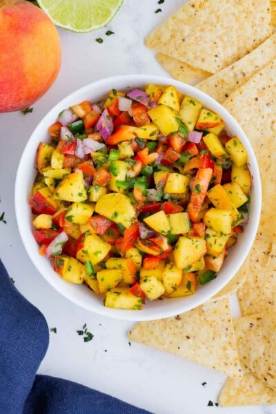 Fresh Peach Salsa Recipe - Evolving Table