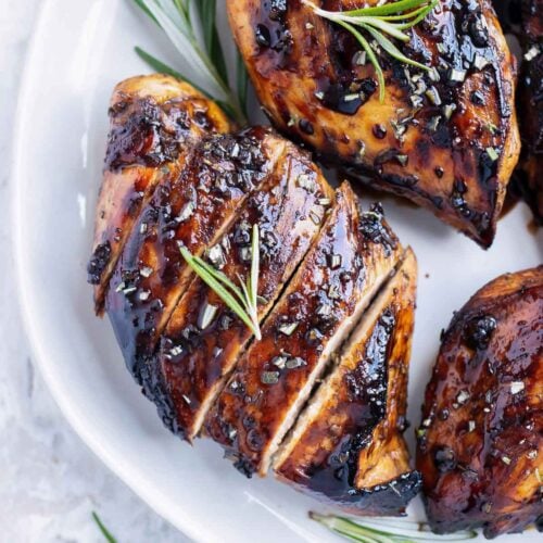 Honey Balsamic Chicken (Cast-Iron Seared with Rosemary Glaze!)