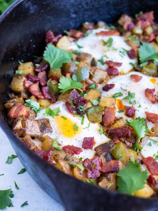 Breakfast Potato Hash with Eggs - Evolving Table