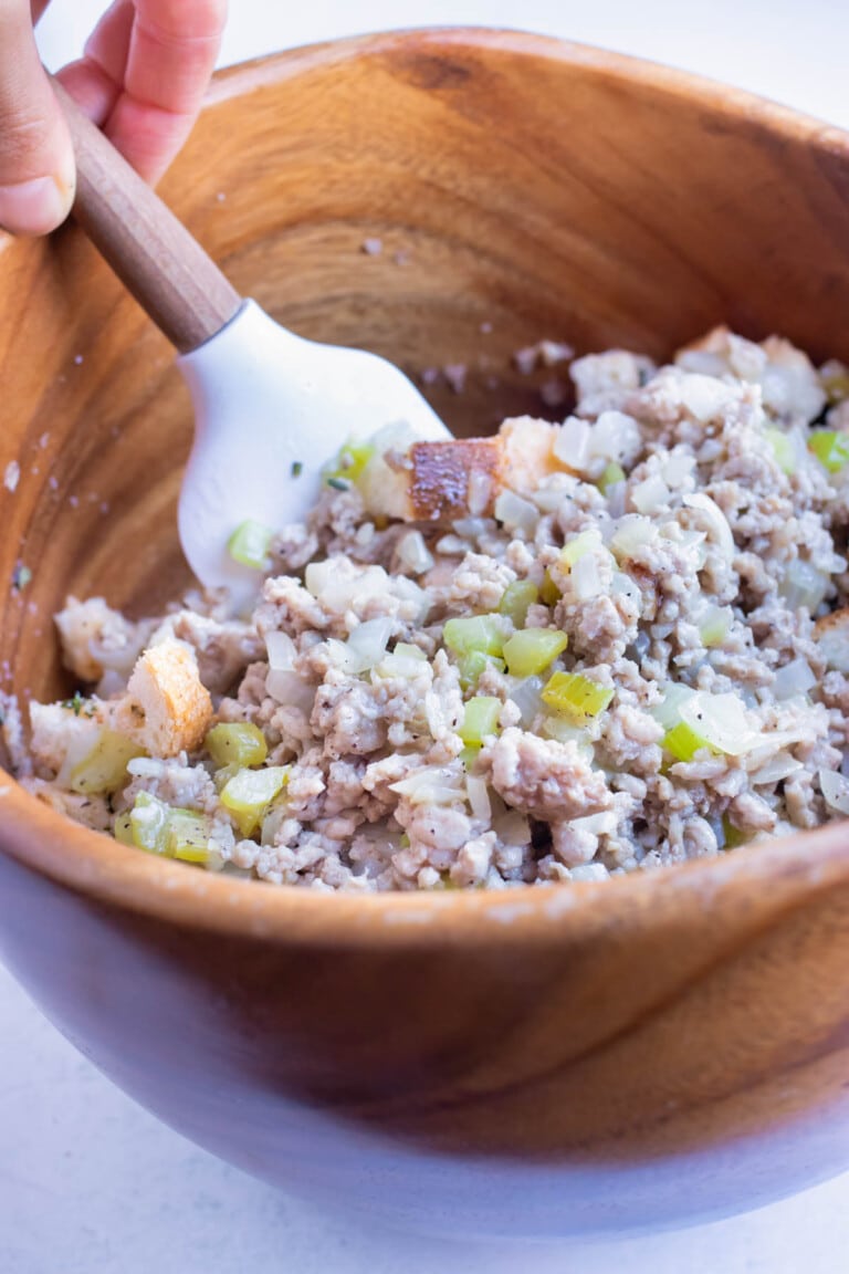 Best Sausage & Herb Stuffing Recipe - Evolving Table