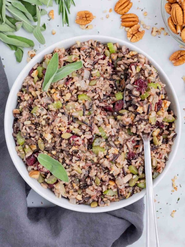 Wild Rice Stuffing with Cranberries - Evolving Table