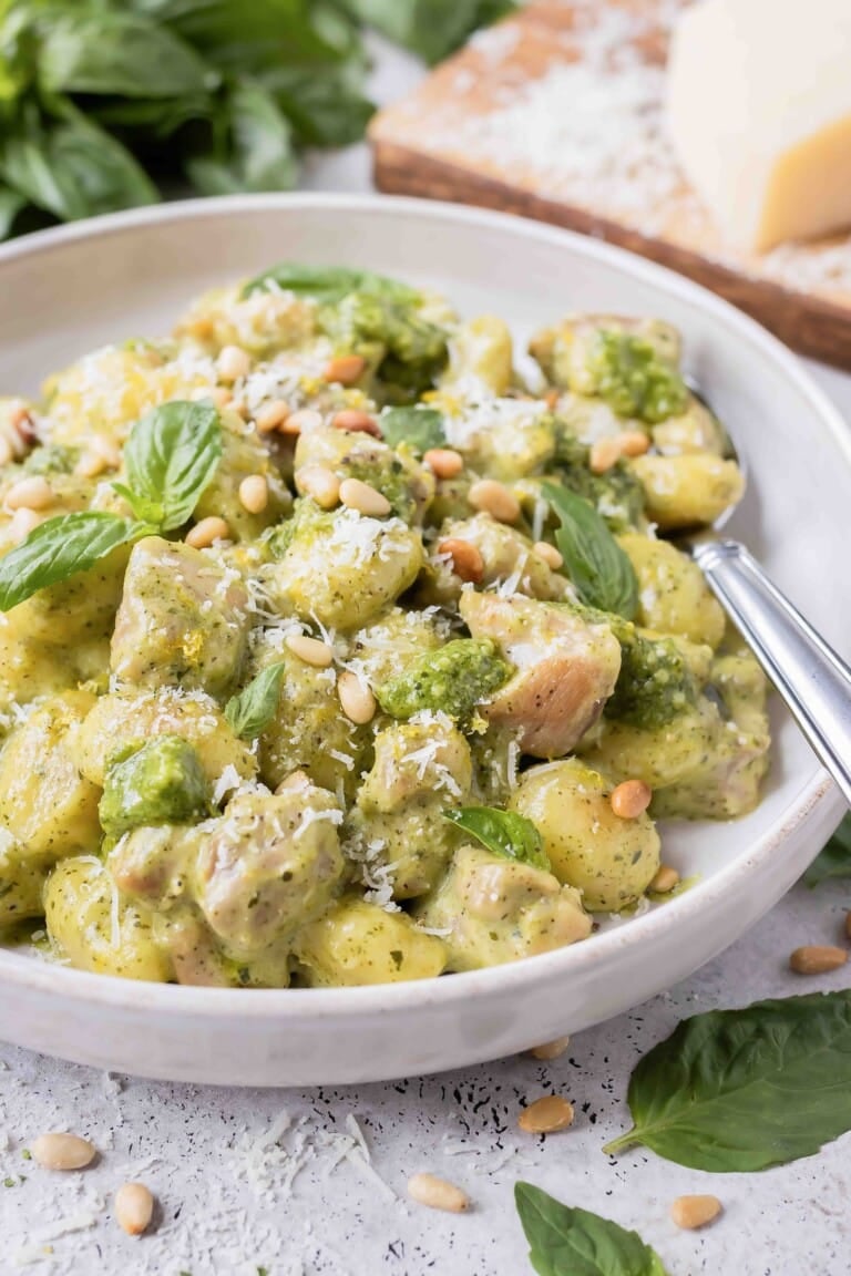 Creamy Chicken Pesto Gnocchi (One-Pot Recipe) - Evolving Table