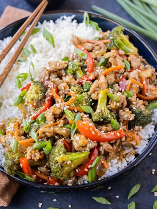 Ground Turkey Teriyaki Rice Bowl - Evolving Table