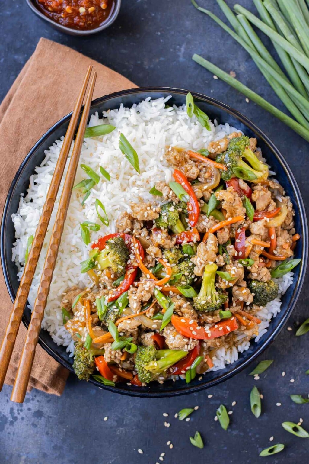 Ground Turkey Teriyaki Rice Bowl - Evolving Table