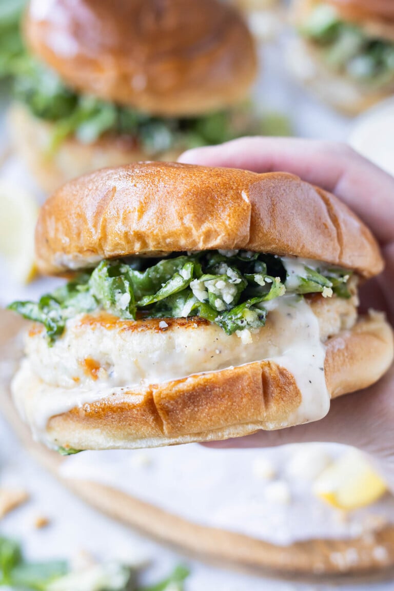 Chicken Caesar Burgers (30-Minute Recipe) - Evolving Table