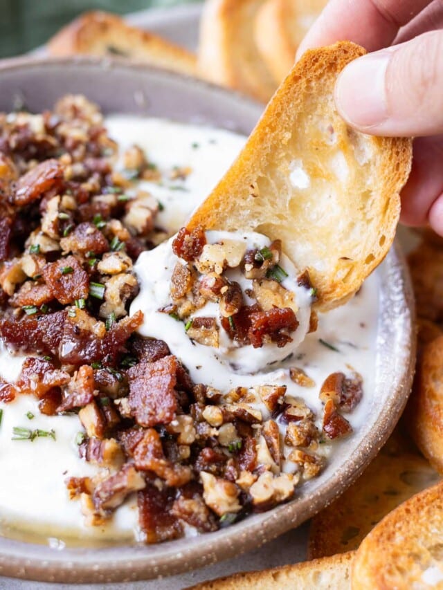 Whipped Goat Cheese with Candied Bacon and Pecans - Evolving Table