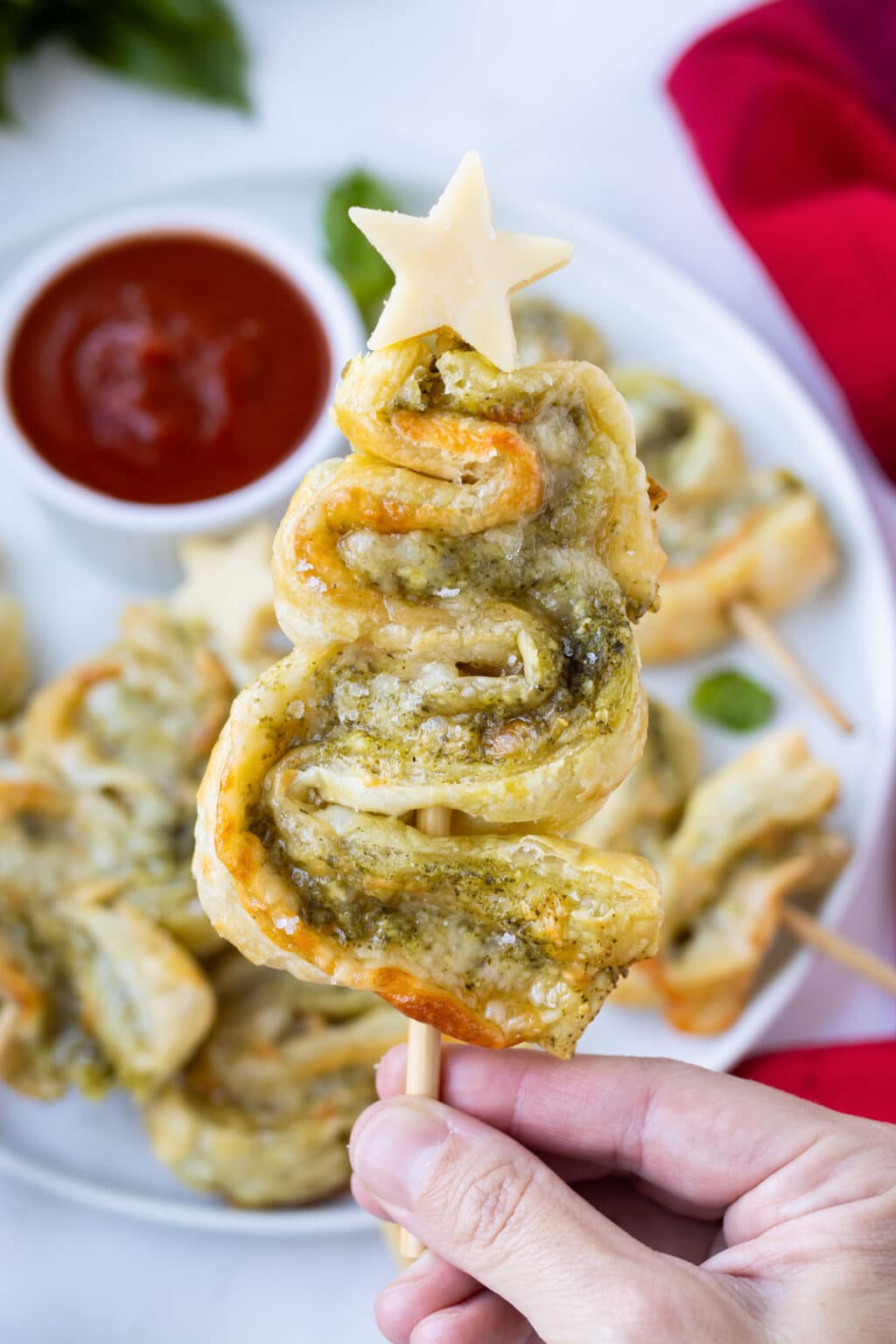 Pesto Puff Pastry Christmas Trees - Evolving Table