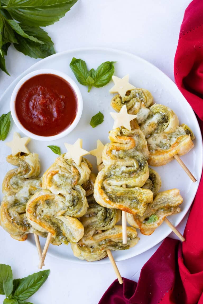 Pesto Puff Pastry Christmas Trees - Evolving Table